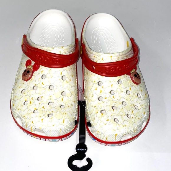 CROCS | Shoes | 22 Disney Crocs Mickey Popcorn Crocs Size M 6 W 8 ...